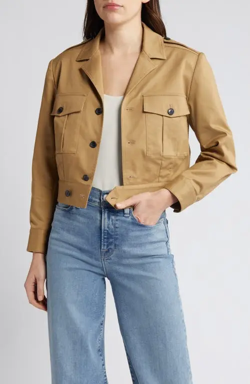 FRAME Crop Utility Jacket - Khaki Tan | Editorialist